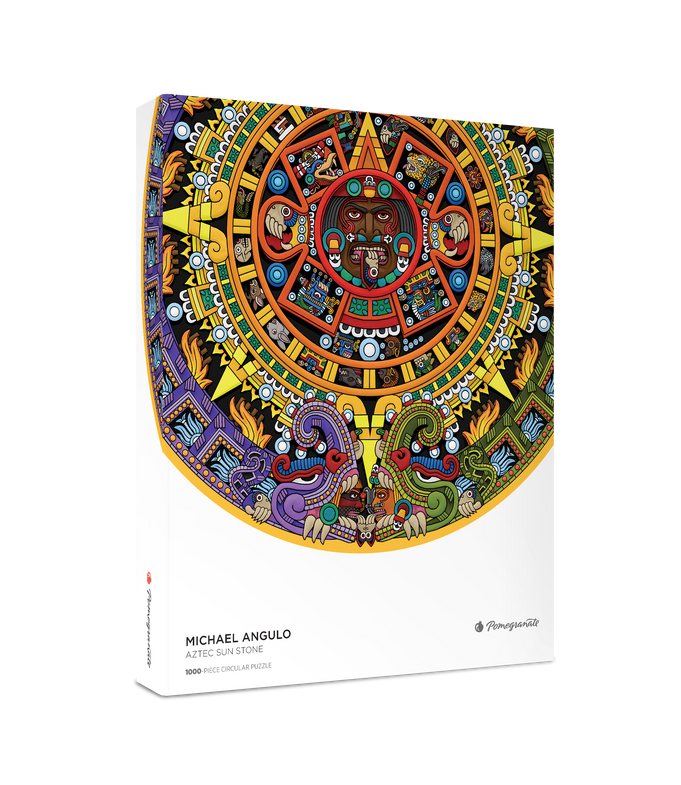 Michael Angulo: Aztec Sun Stone 1000-Piece Circular Jigsaw Puzzle ...